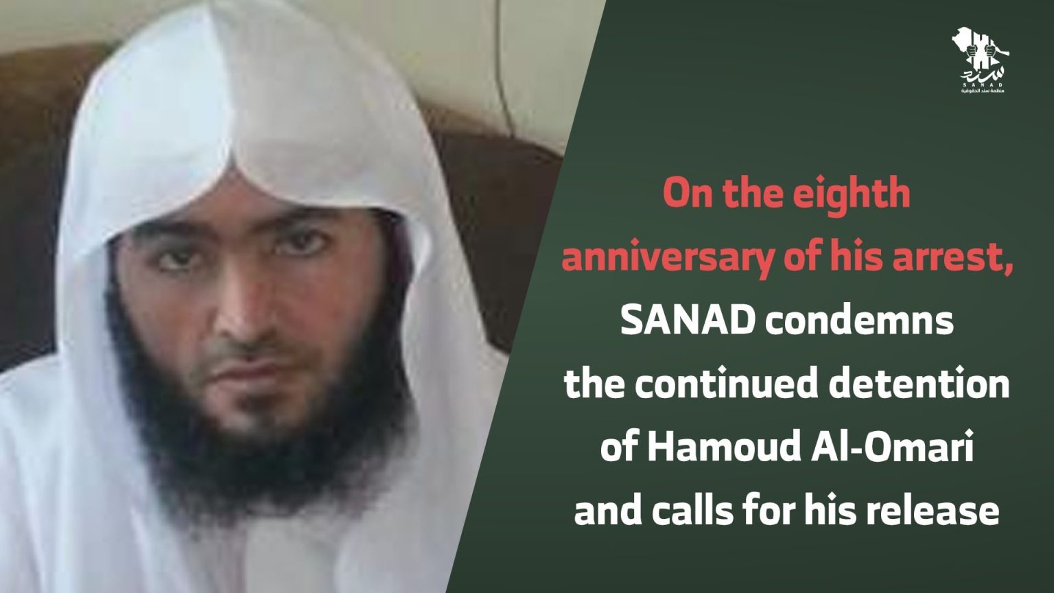On the eighth anniversary of his arrest, SANAD condemns the continued ...